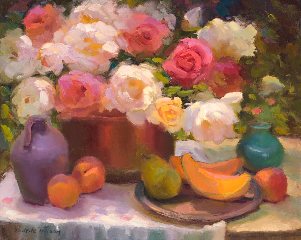 Abundance And Gratitude by Danene Taysom pink roses white roses purple ...