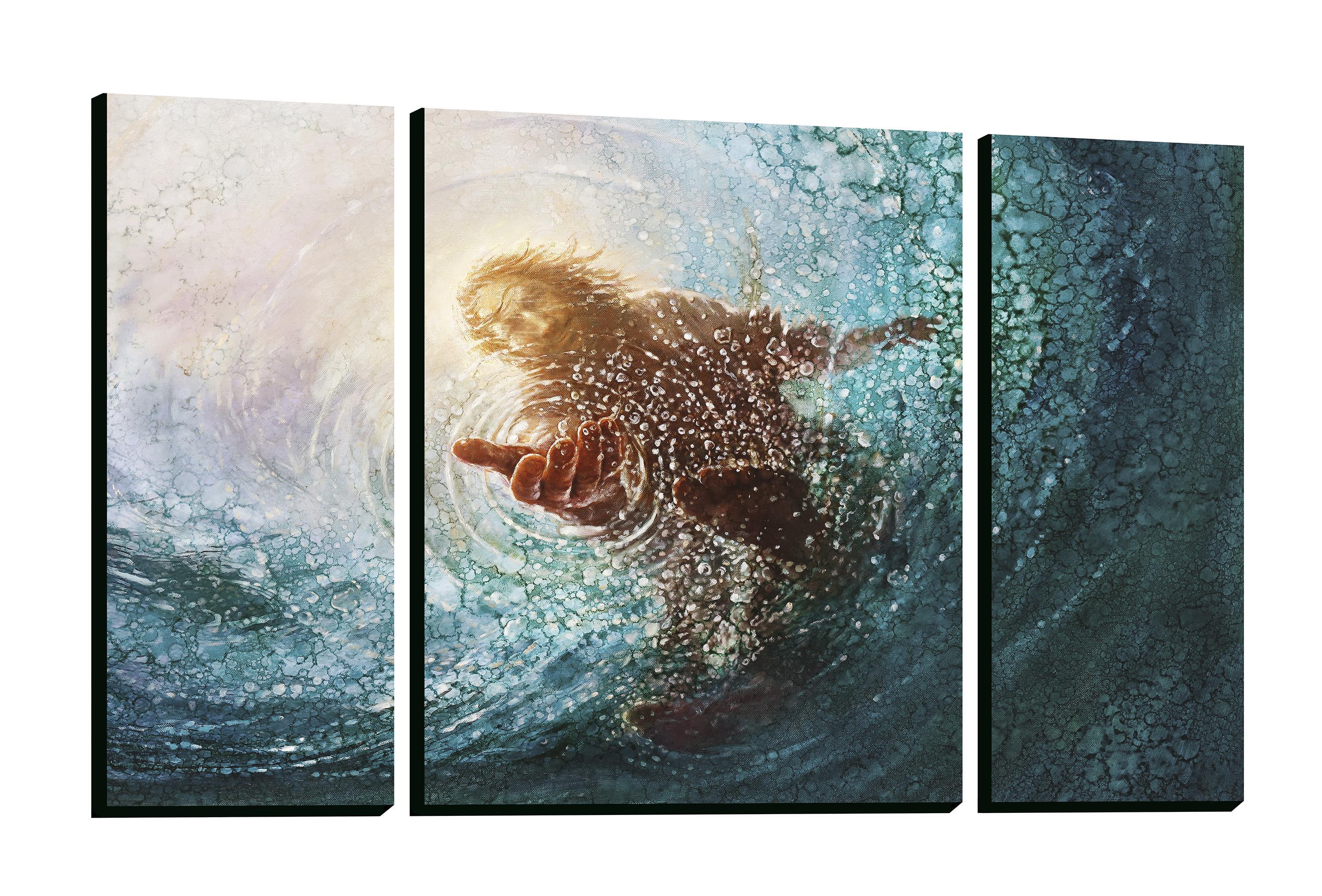 The Hand of God Triptych by Yongsung Kim Jesus bending over hand ...