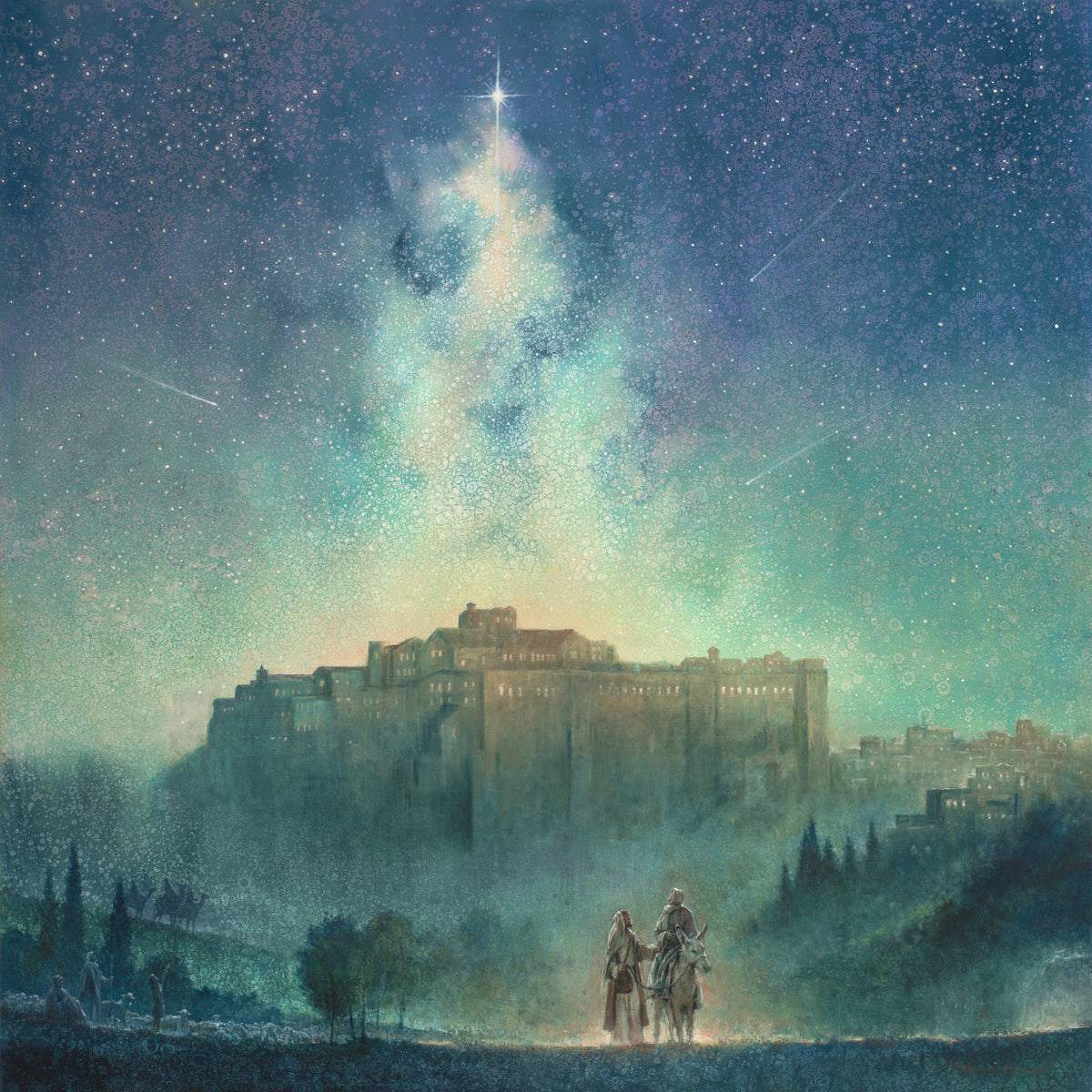 O Night Divine by Yongsung Kim Man and woman on donkey mary and Joseph ...