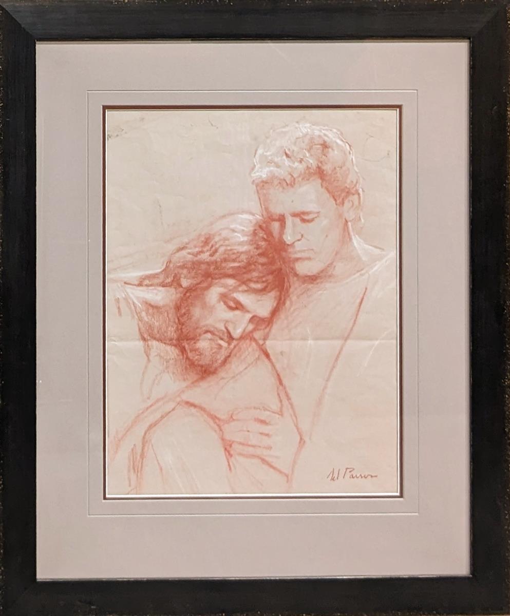 Angel Comforting Christ by Del Parson A man as an angel holding christ ...