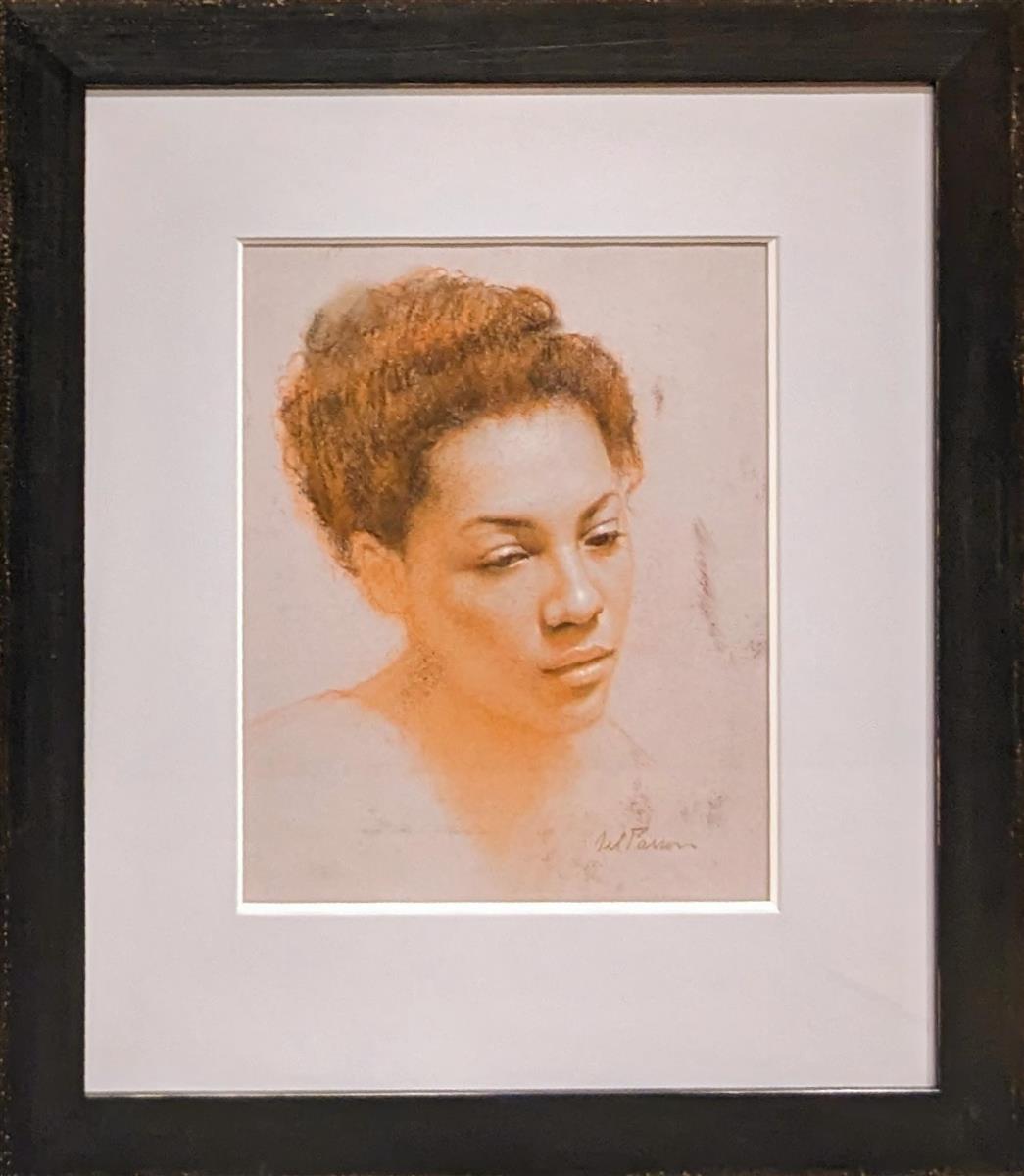 Portrait Study 10 by Del Parson Portrait of a woman with curly hair ...