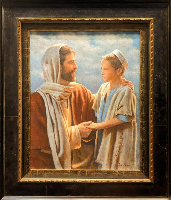 Jesus and a Young Follower by Del Parson Jesus Christ in a red shirt ...