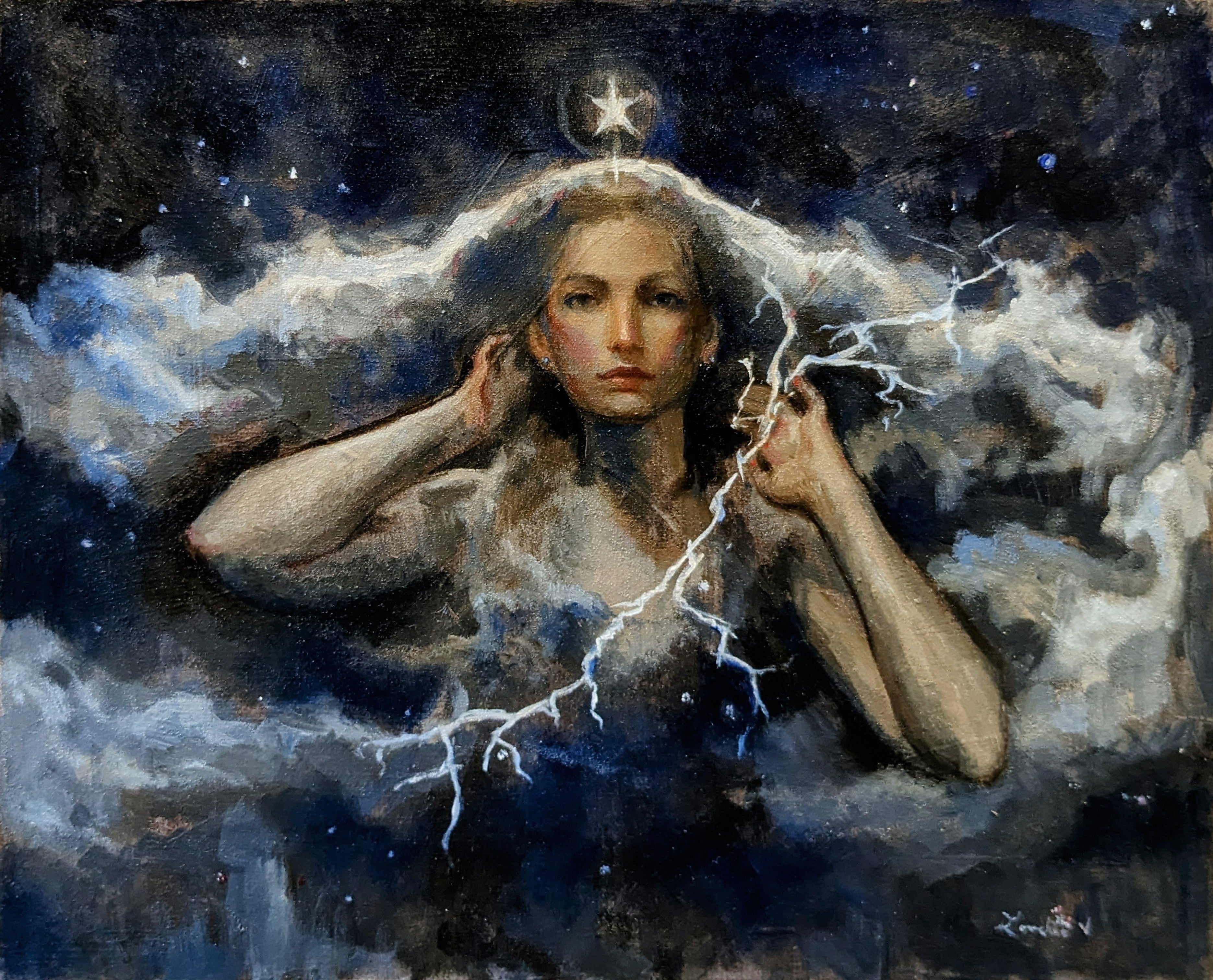 Storm Original by Lovetta Reyes-Cairo A woman blending with storm ...